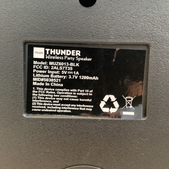 Portable Audio & Video | Muze Thunder Wireless Party Speaker | Poshmark